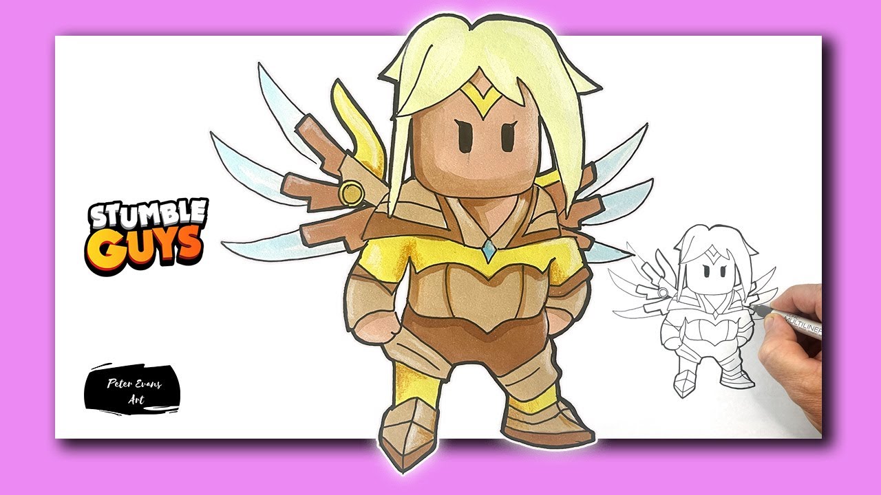 How to Draw Battle Angel from Stumble Guys - YouTube