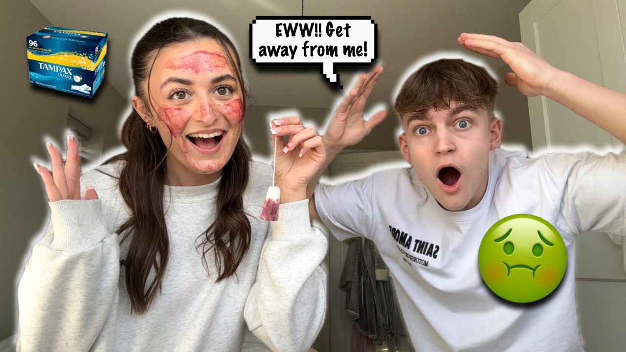 Using PERIOD BLOOD As A Face Mask Prank! *HE LEFT* - YouTube