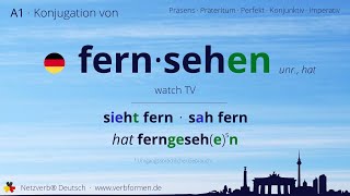 Conjugation Fernsehen 🔸 German verb in all tenses and forms | Conjugate ...