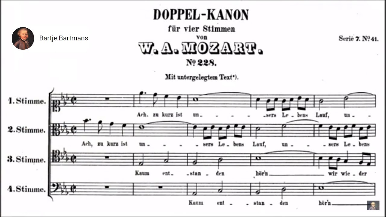Mozart/Trnka - 7 Vocal Canons (KV228-234) - YouTube