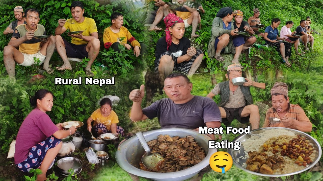 Hilly Rural Nepal In Jungle Local Chicken Recipe food Meat Eating With ...