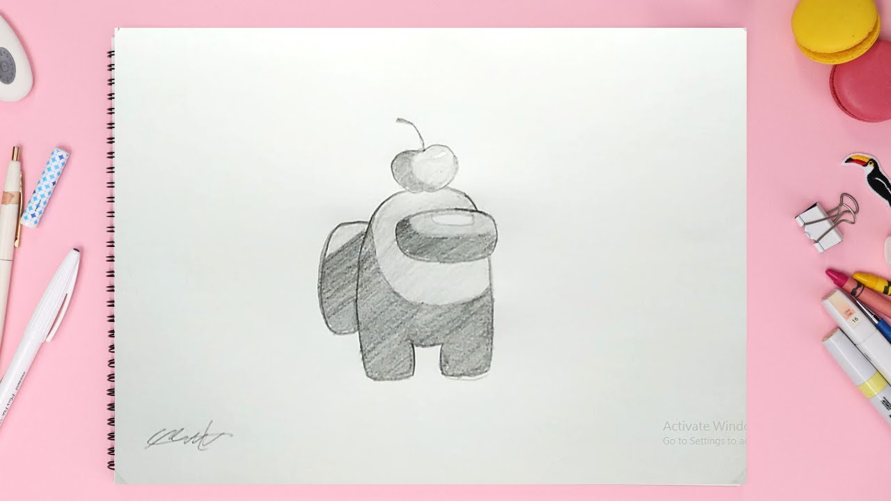Among us Drawing Easy and Cute - YouTube
