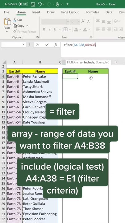 Dynamic Filter In Seconds Excel Shorts Youtube