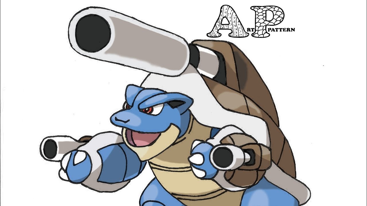 How to Draw Pokemon - Mega Blastoise 0009 | Art Pattern - YouTube