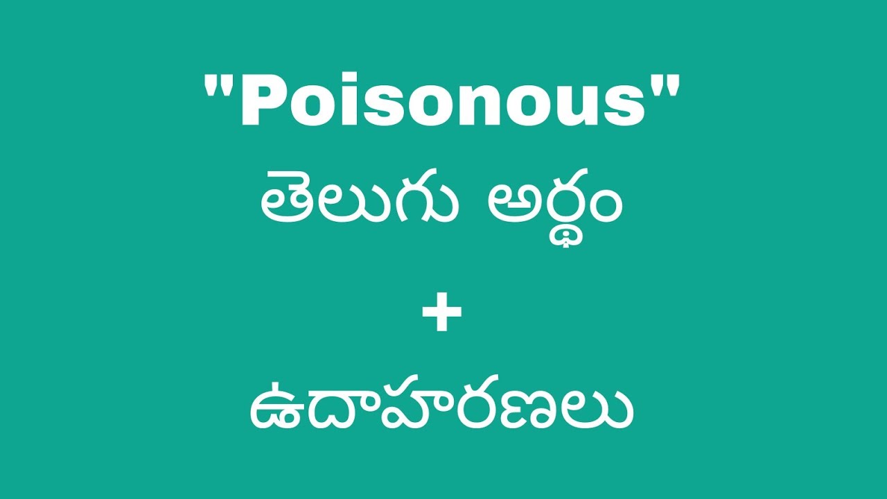 Poisonous Meaning In Telugu With Examples Poisonous poisonous-meaning-in-telugu-with-examples-poisonous