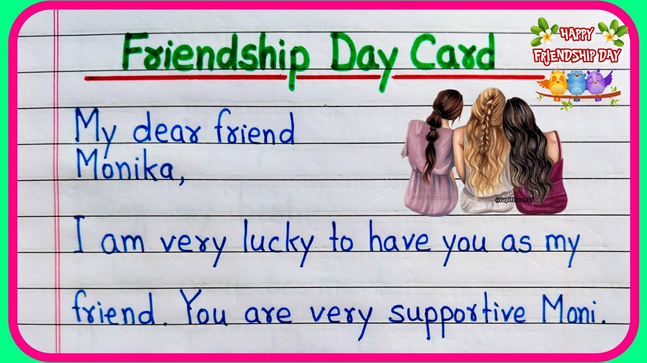 Friendship Day card writing || Happy Friendship Day 2023 writing ...