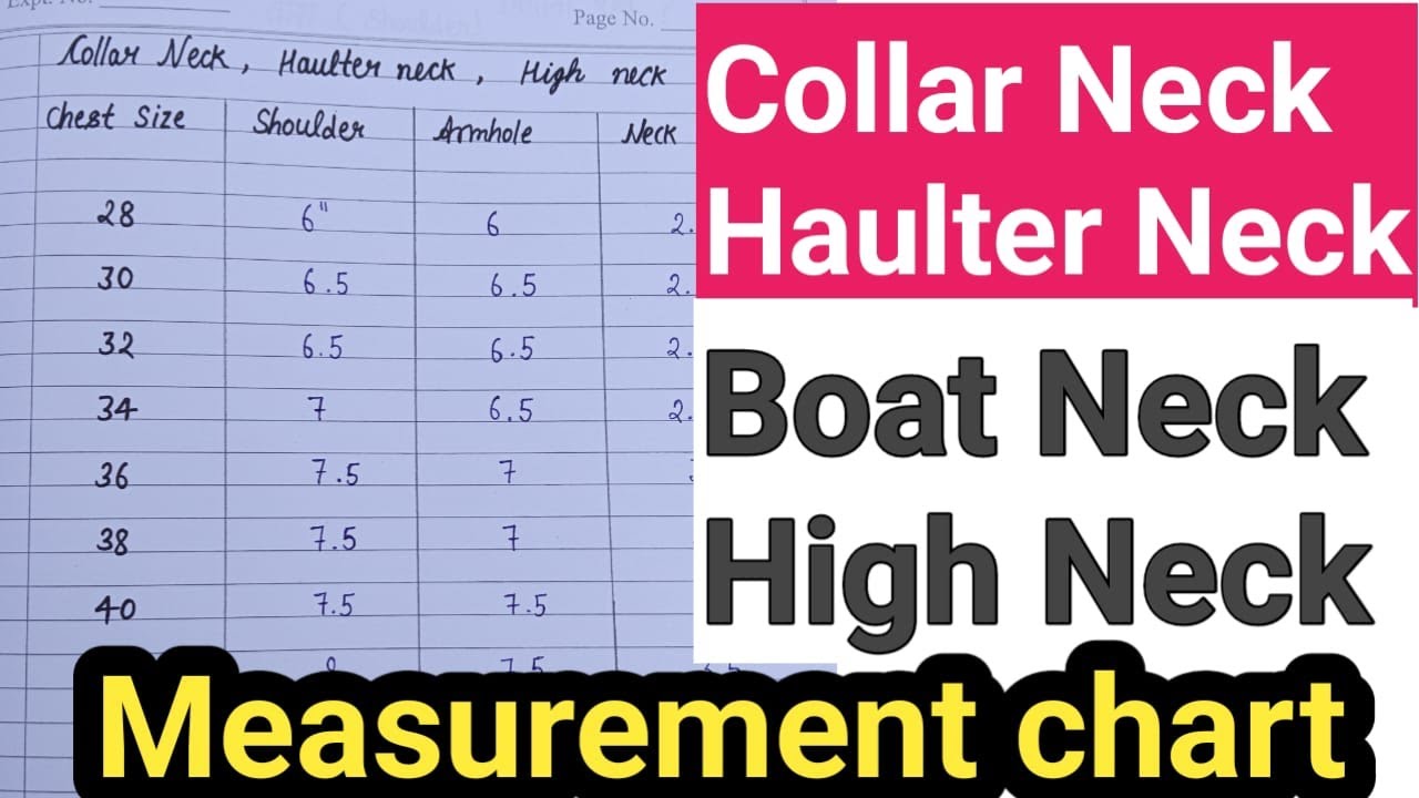 Close Back Neck Measurement Chart || Collar Neck , Haulter Neck , High ...