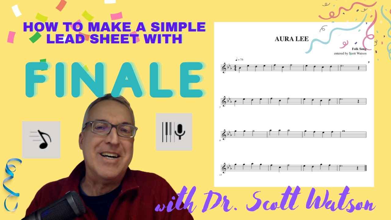 Finale Tutorial: Typesetting a Simple Lead Sheet (Aura Lee) - YouTube
