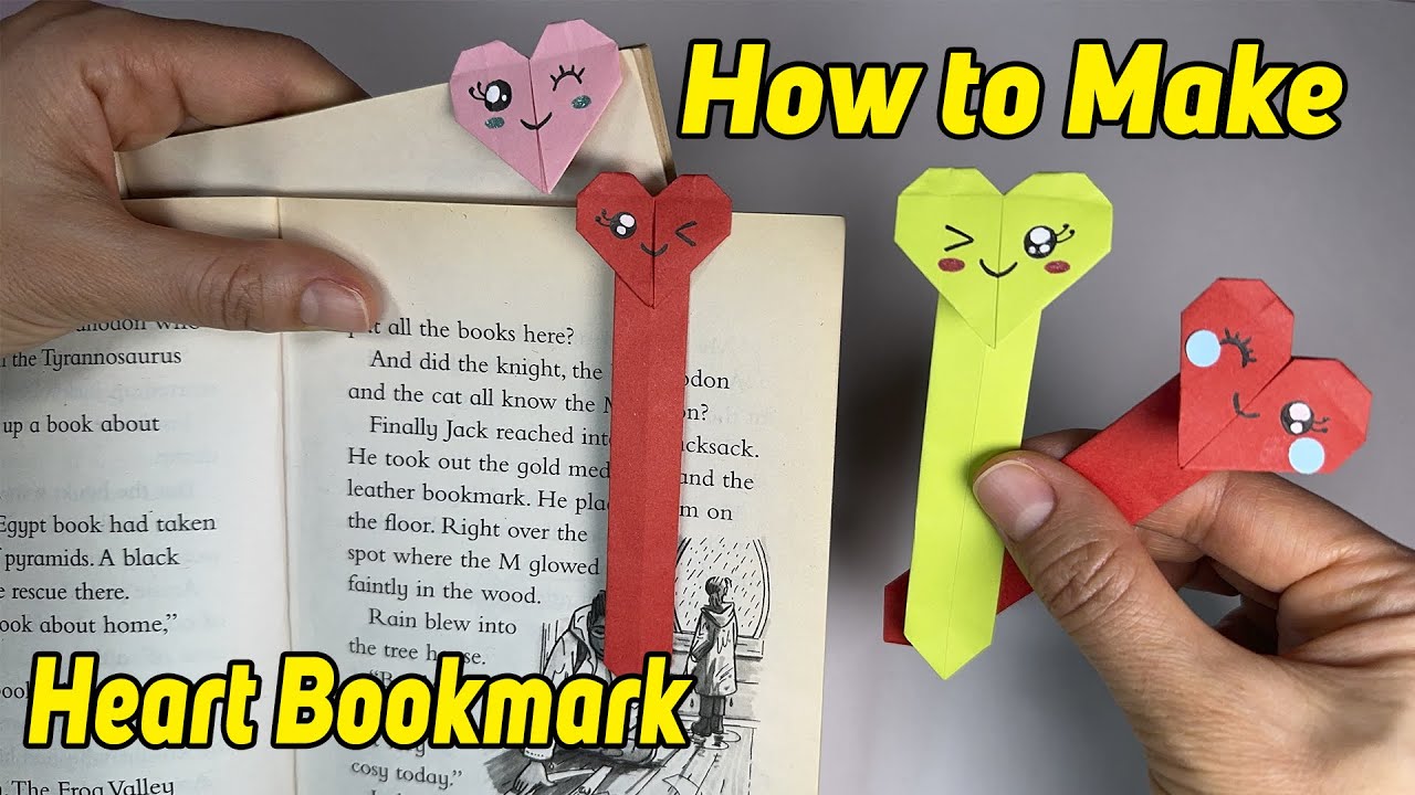 How to Make a Heart Bookmark Easy - Origami Heart Bookmark - YouTube
