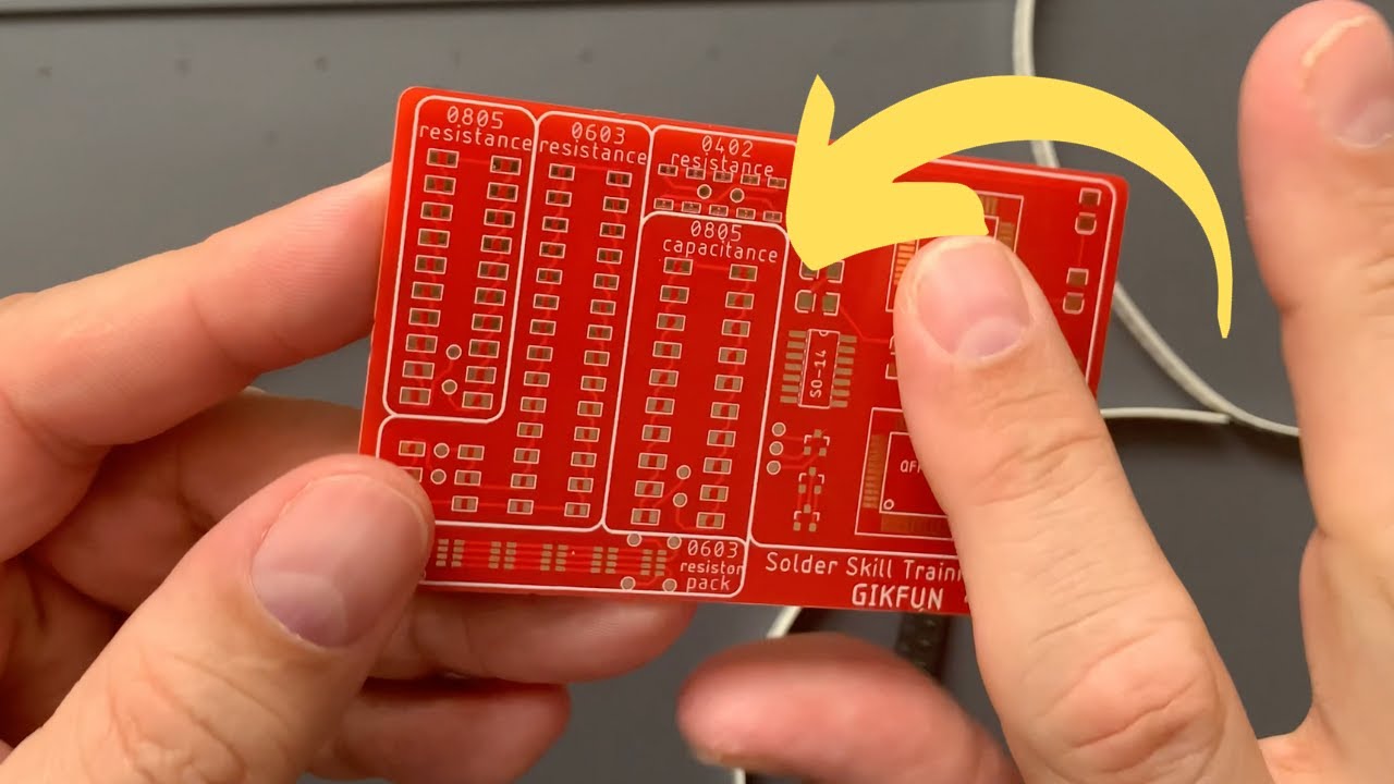 Gikfun surface mount soldering practice board review - YouTube