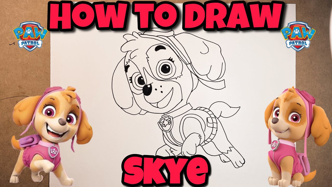 HOW TO DRAW SKYE | PAW PATROL | Easy Step-by-Step Tutorial | FOR KIDS ...