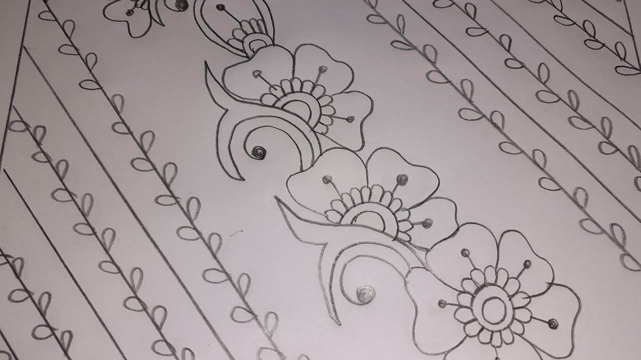 Latest nakshi kantha design drawing /Nakshi Nakshi/BD 2020. - YouTube