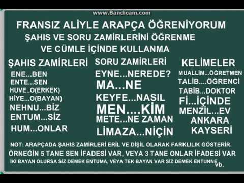 FRANSIZ ALİYLE ARAPÇA ÖĞRENİYORUM. ARAPÇA ŞAHIS VE SORU ZAMİRLERİ! 03.12.2016