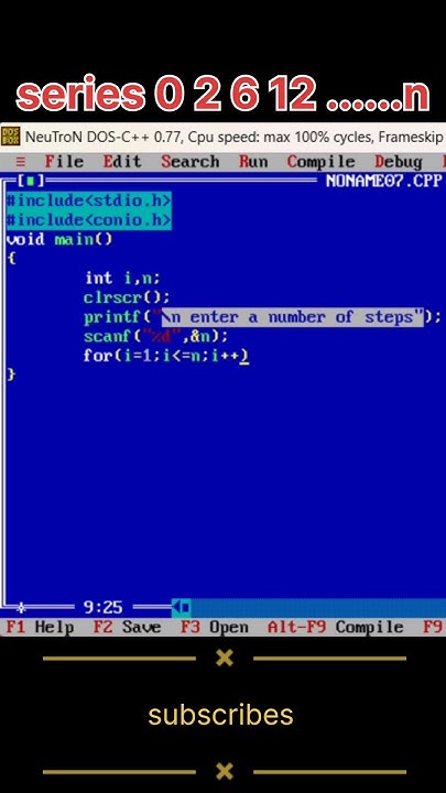 display the series 0 2 6 12...n . #code #display #series #c #how # ...