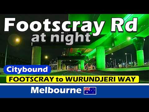 Driving Footscray Road at night (Citybound) | Melbourne Victoria ...