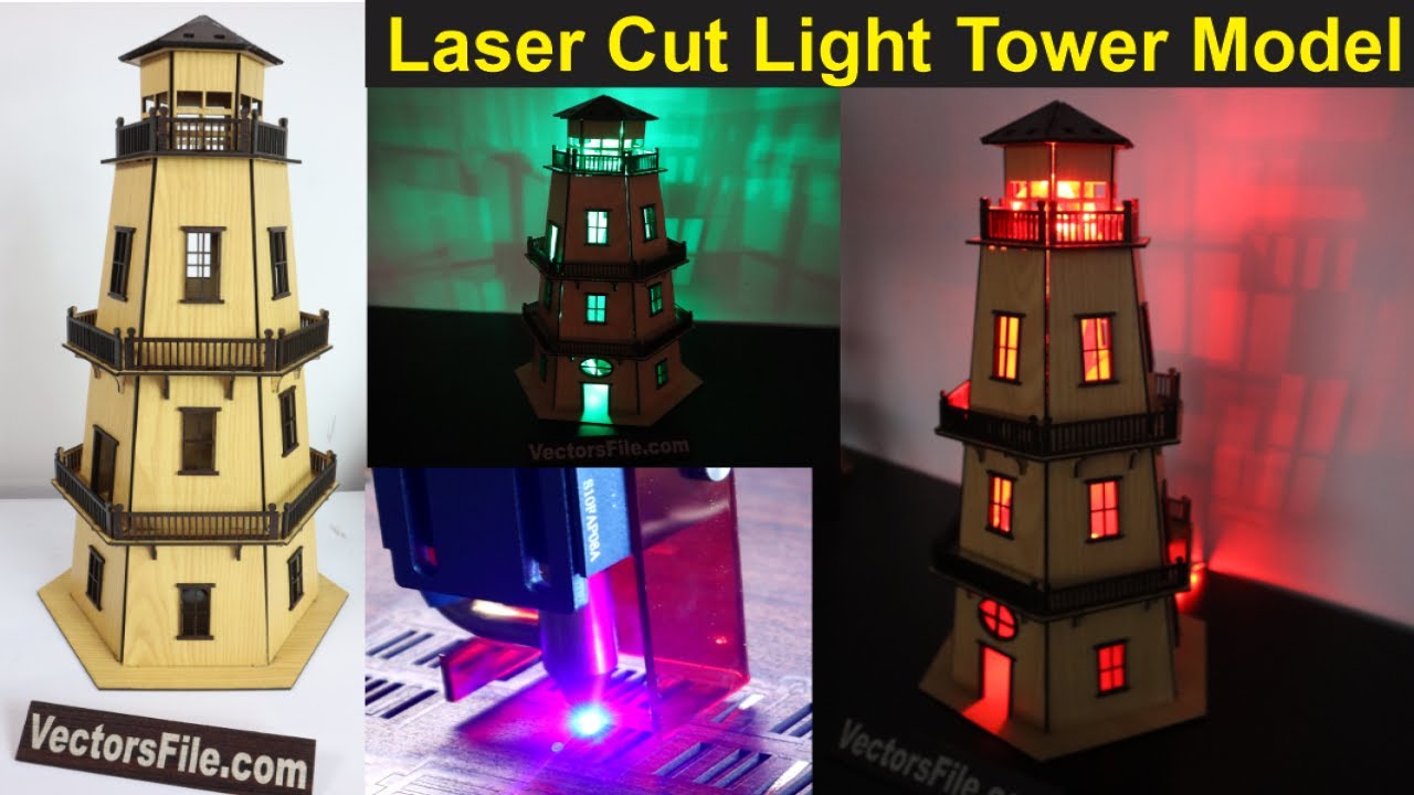 Laser Cut Light House | Light Tower Model | MDF Puzzle DIY Project ...