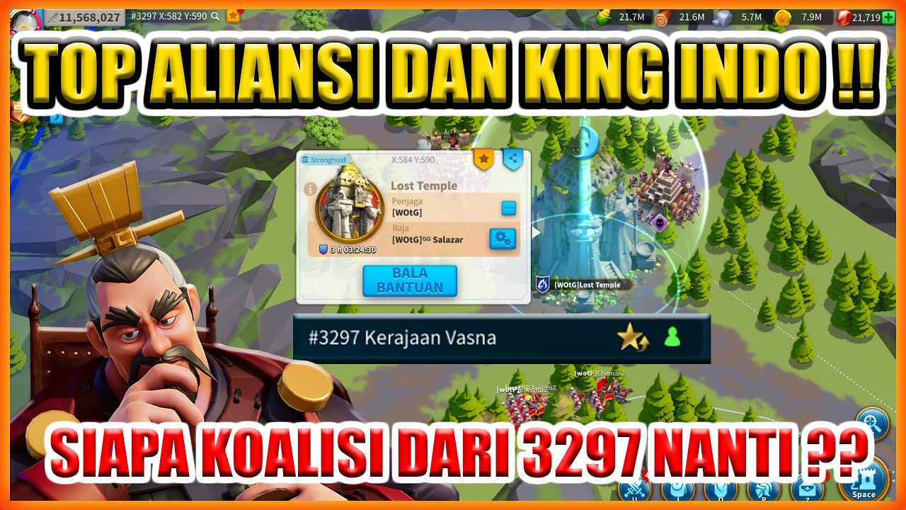 RISING KINGDOM TOP 1 ALIANSI DAN KING INDO 3297 !! BAKAL KOALISI DENGAN ...