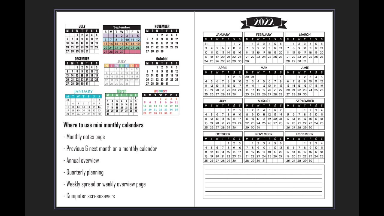 How to make mini monthly calendars for your printables using Affinity ...