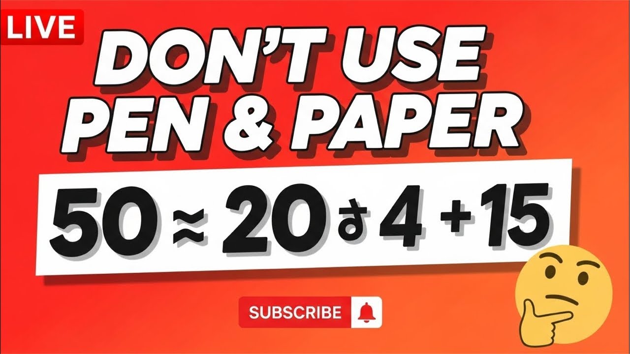 Don’t use paper or Pen…Solve it - YouTube