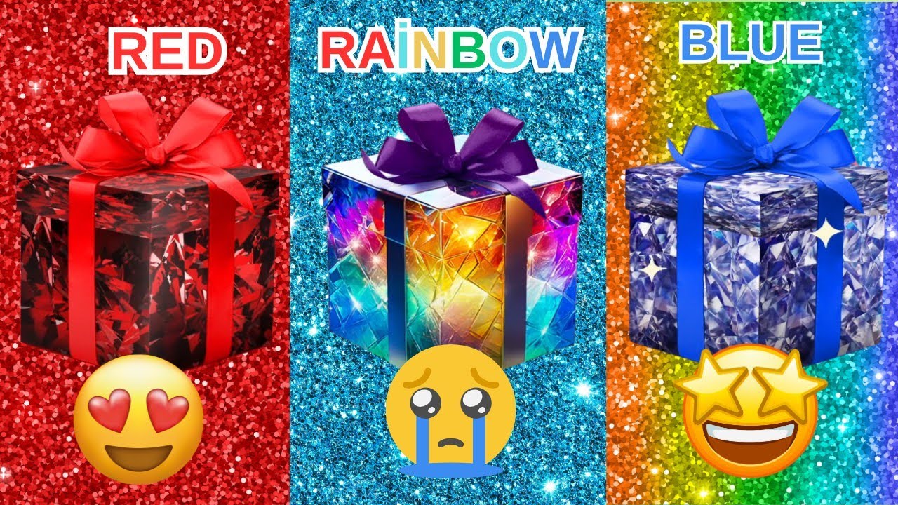 Choose your gift 🎁💝🤩🤮|3 gift box challenge|2 good & 1 bad||Red, Rainbow ...