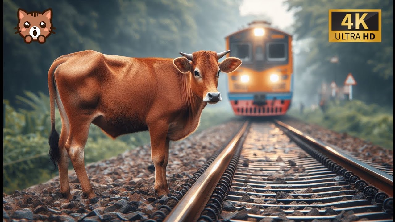 25 INSANE Moments Animals Colliding with Trains - YouTube