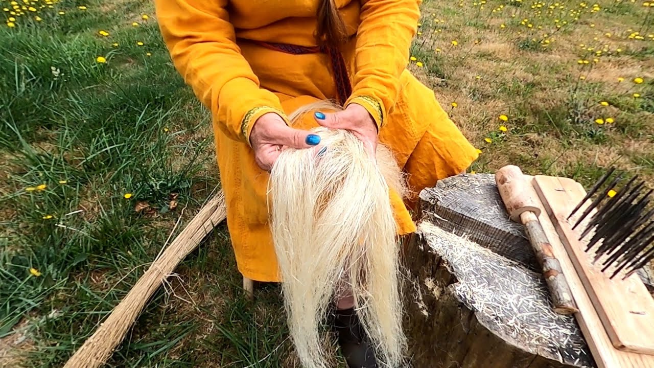 Experimental archaeology. Primitive flax breaking, processing ...