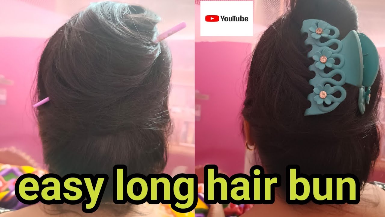 long hair ban simple easy । খোঁপা করার সহজ উপায়।#haircut #youtube ...