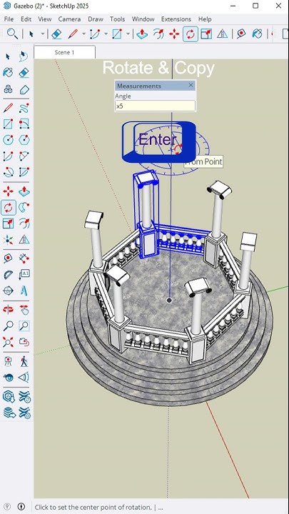 Rotate & Copy in SketchUp | SketchUp Tutorial #sketchup #shorts - YouTube