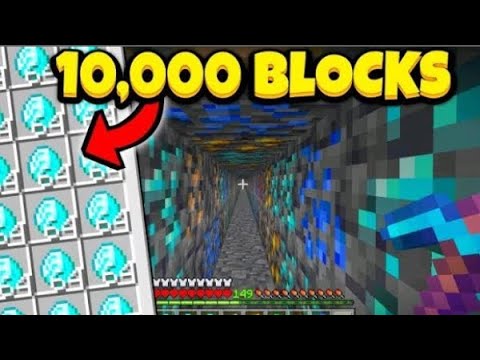 I Mined 10,000 Blocks In Straight Line In Minecraft PE 1.21 Hardcore ...