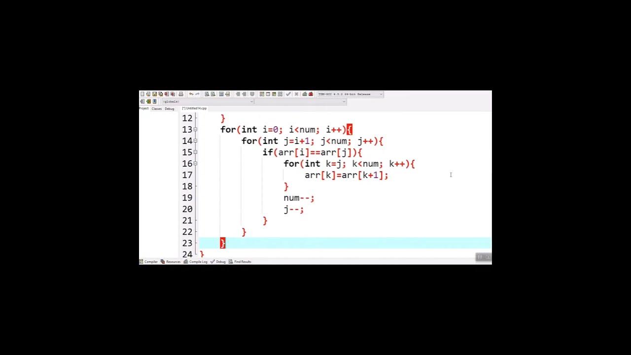 C Program To Remove Duplicate Elements In An Array Codeprogrammingcplusplustutorial