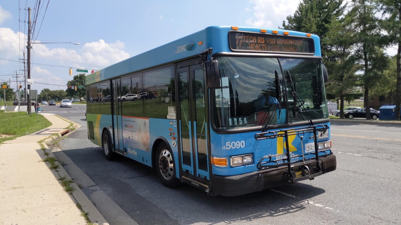 (New Route!) MCDOT "Ride On" 2014 Gillig Advantage LF30 #5090 on Route ...