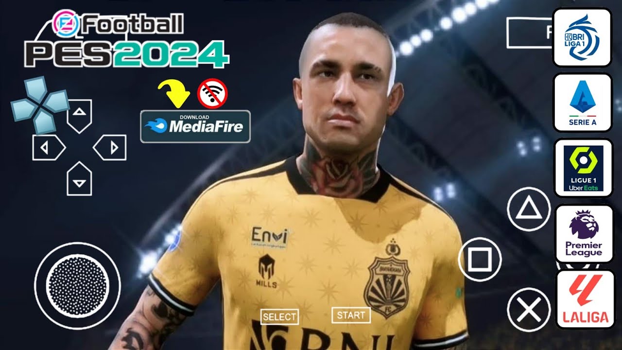 Gameplay eFootball PES 2024 PPSSPP Liga Indonesia & Liga Eropa on ...