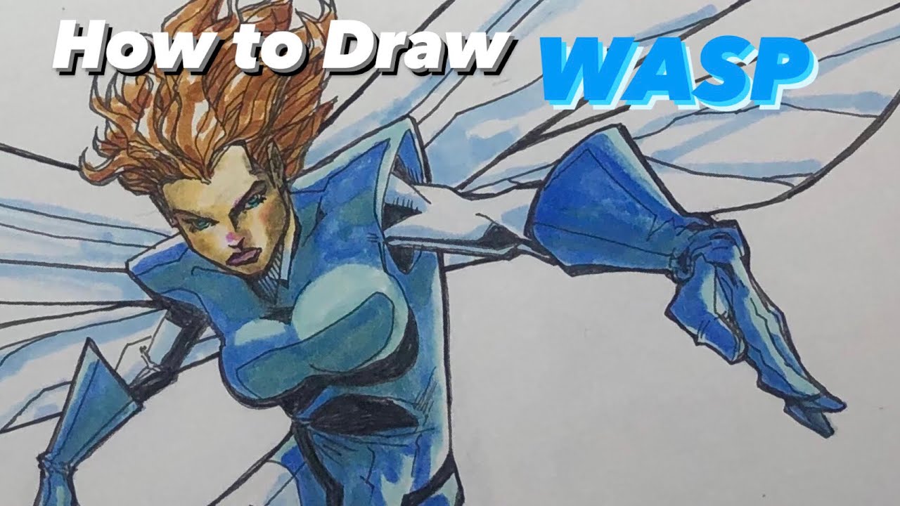 How to Draw Wasp From The West Coast Avengers!! - YouTube