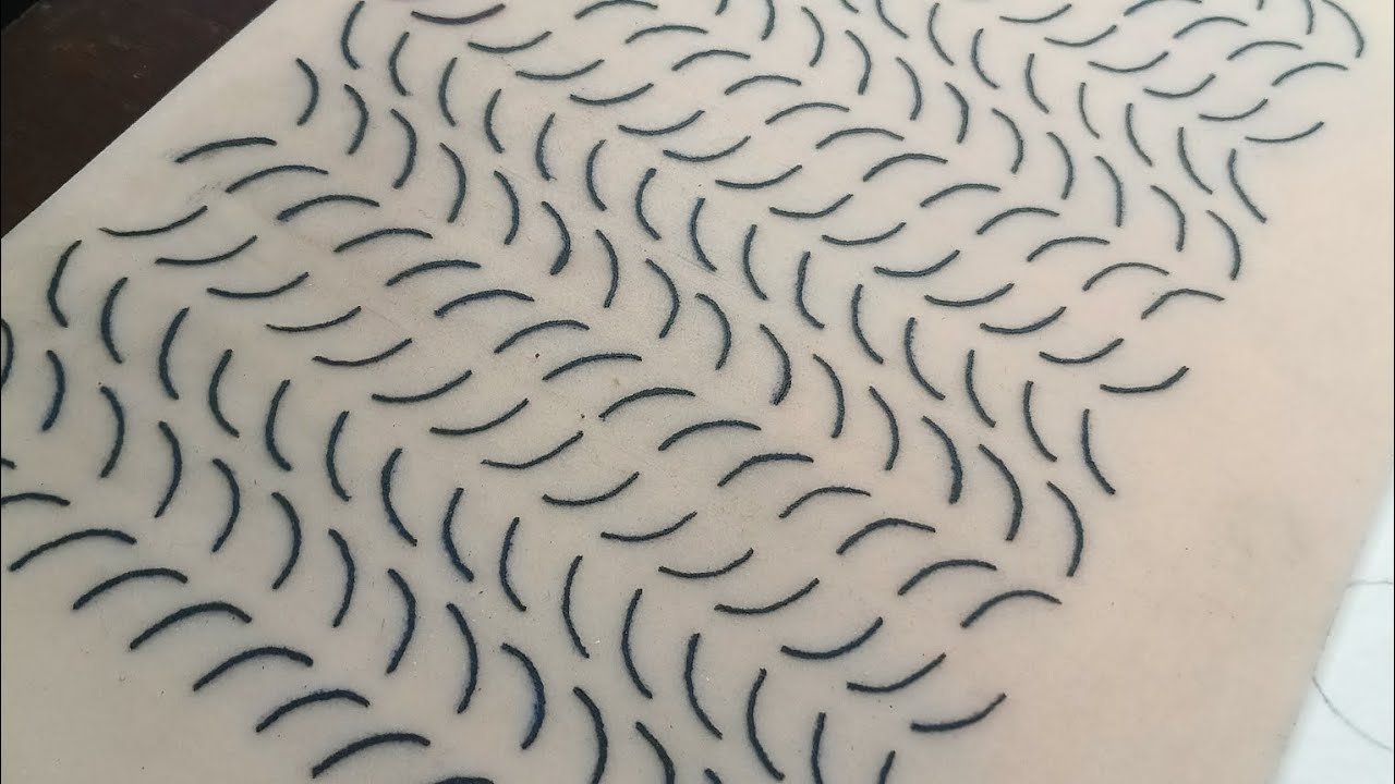 Curved lines tattoo (Practice) - YouTube