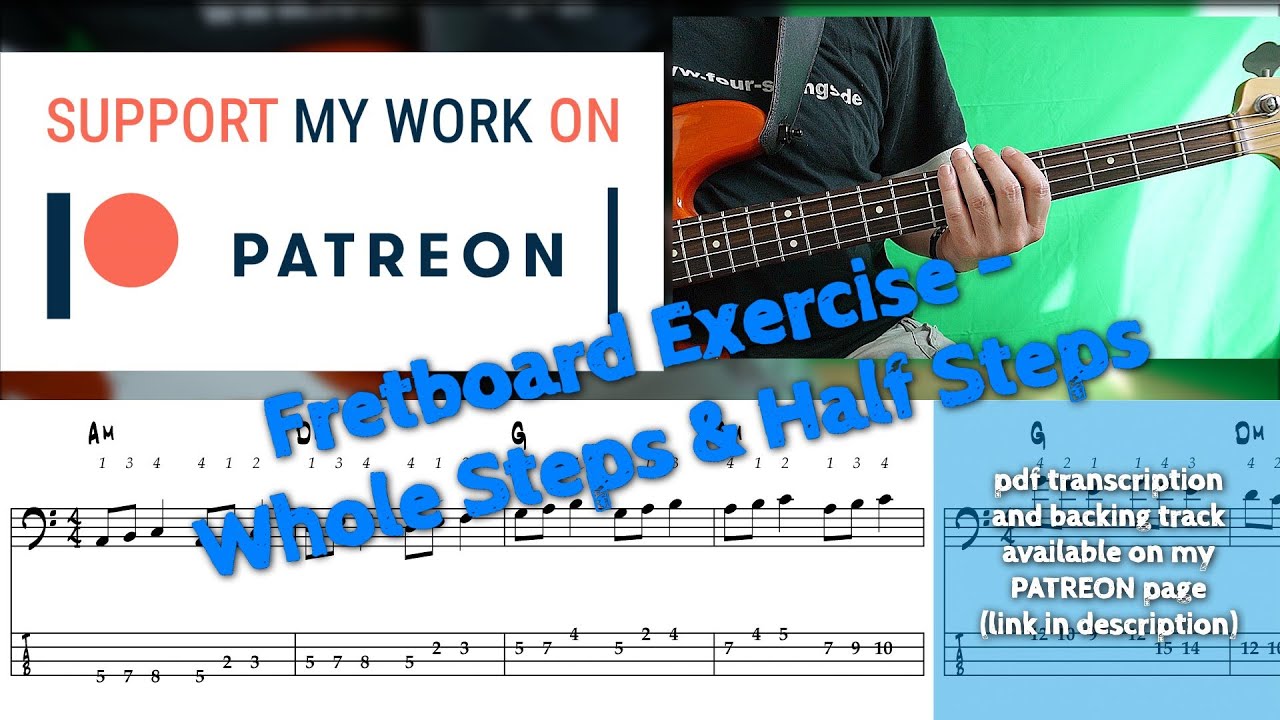 21-06 - B - Fretboard Exercise - Whole Steps & Half Steps 2 - YouTube