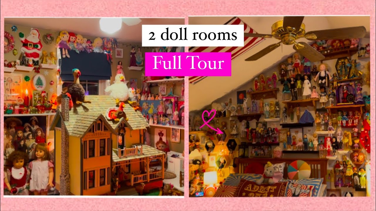 NEW Doll Room Tour!2 Rooms!! How To Decorate With Your Doll Collection ...