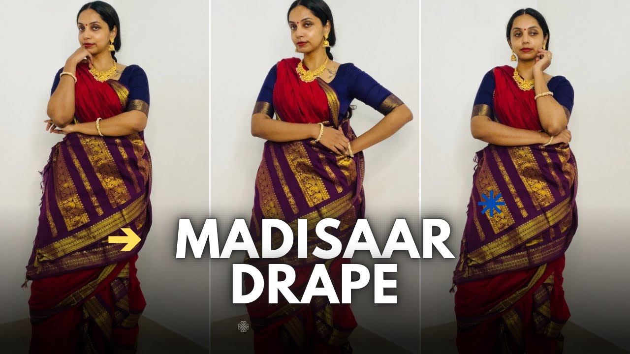 How to drape a Madisar saree (9 yards) Step-by-step tutorial #saree # ...
