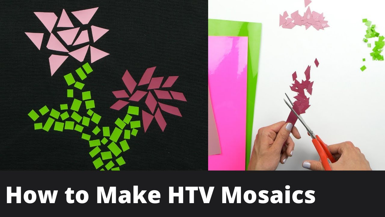 How to use HTV Scraps - Heat Transfer Vinyl Mosaic Craft Tutorial - YouTube