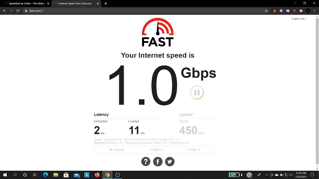 Jio Fiber 1 Gbps Speed Test | Jio Fiber Platinum plan - YouTube