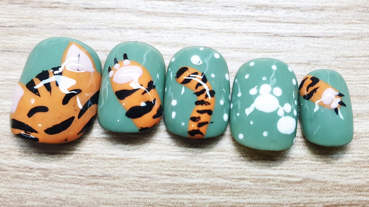Ricardo Reynolds Rachel Tran- Cutie Tiger nail art_ Easy Nail Art - YouTube