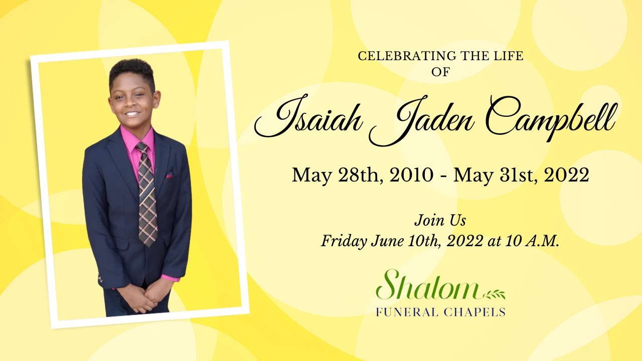 Isaiah Jaden Campbell Funeral Service - YouTube