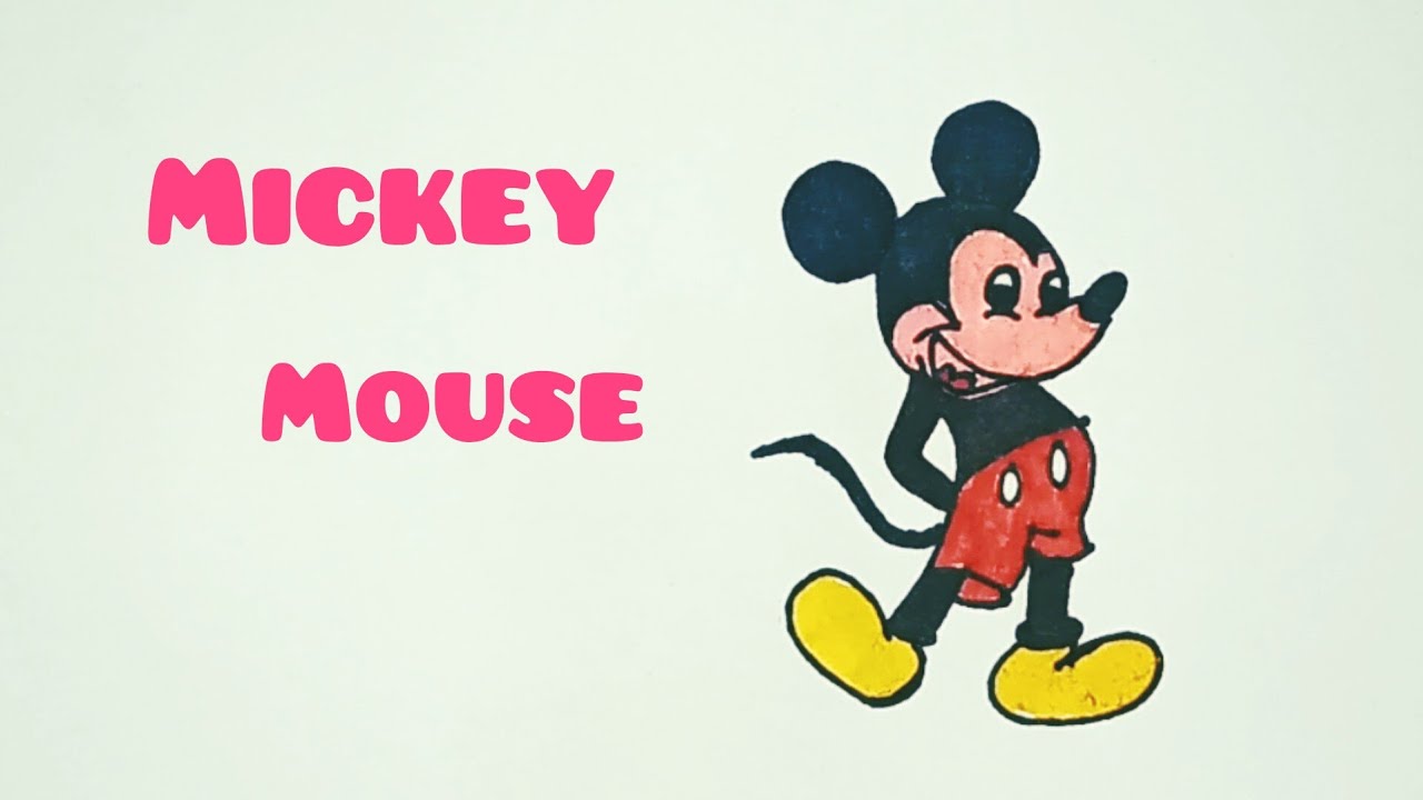 Mickey mouse drawing for kids || Mickey mouse drawing step by step ...