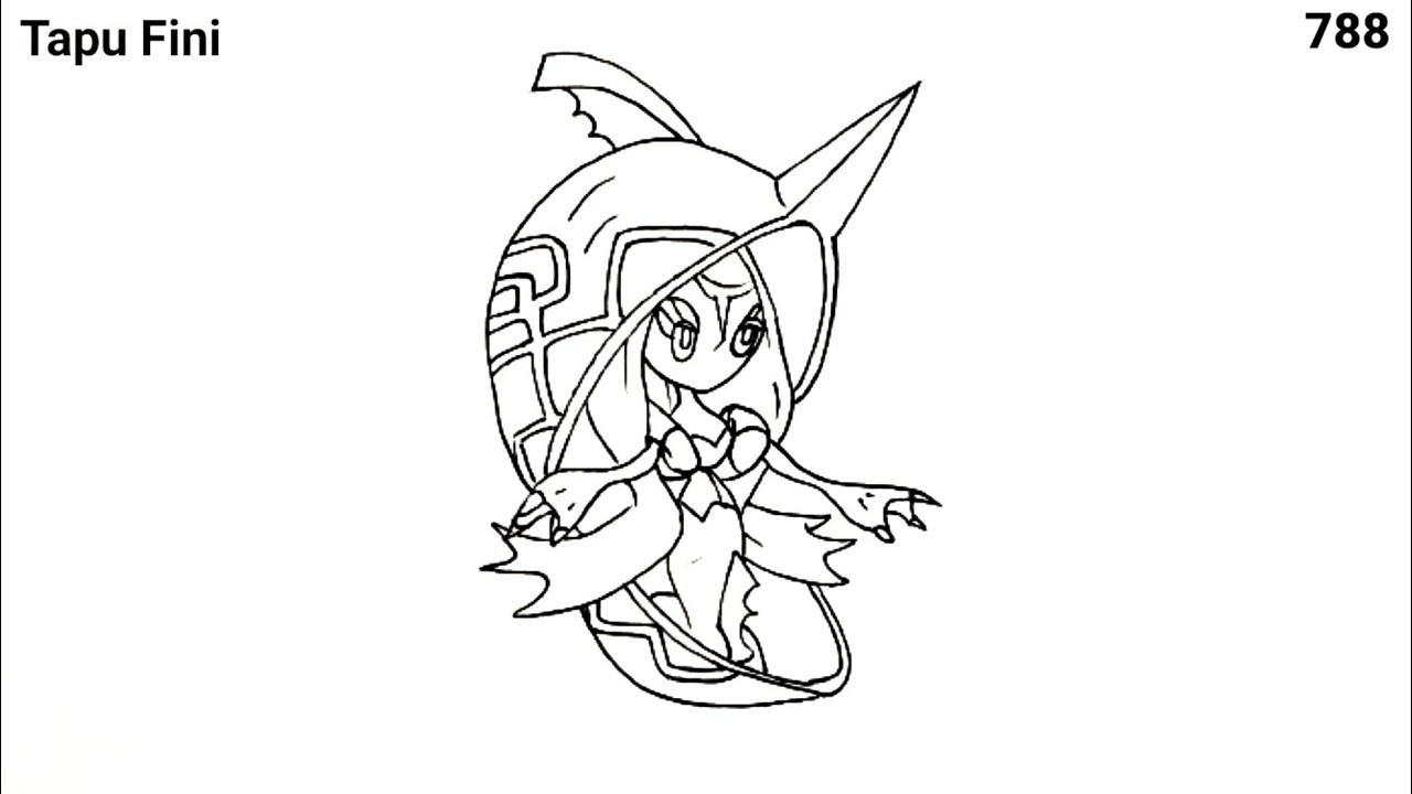 How to draw Tapu Fini From Pokémon | Pokemon Drawing 788 - YouTube