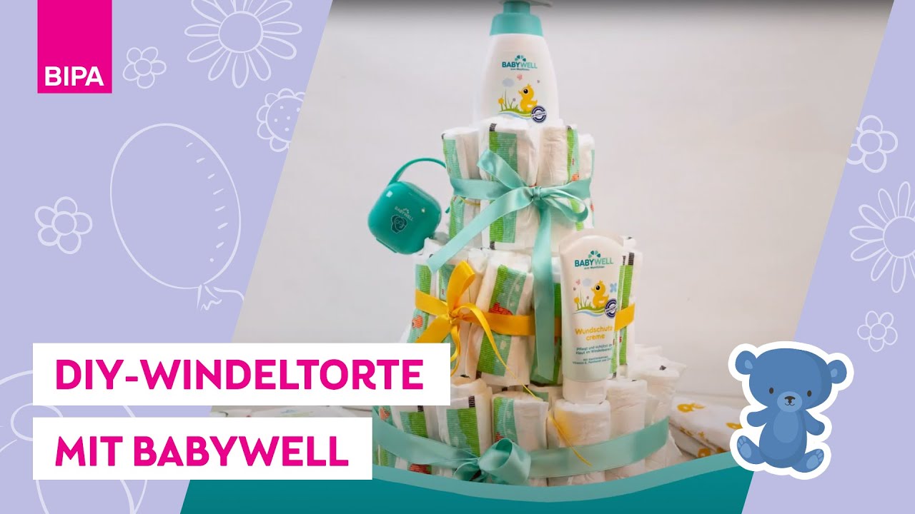 Windeltorte basteln: Step-by-Step Anleitung mit BABYWELL - YouTube