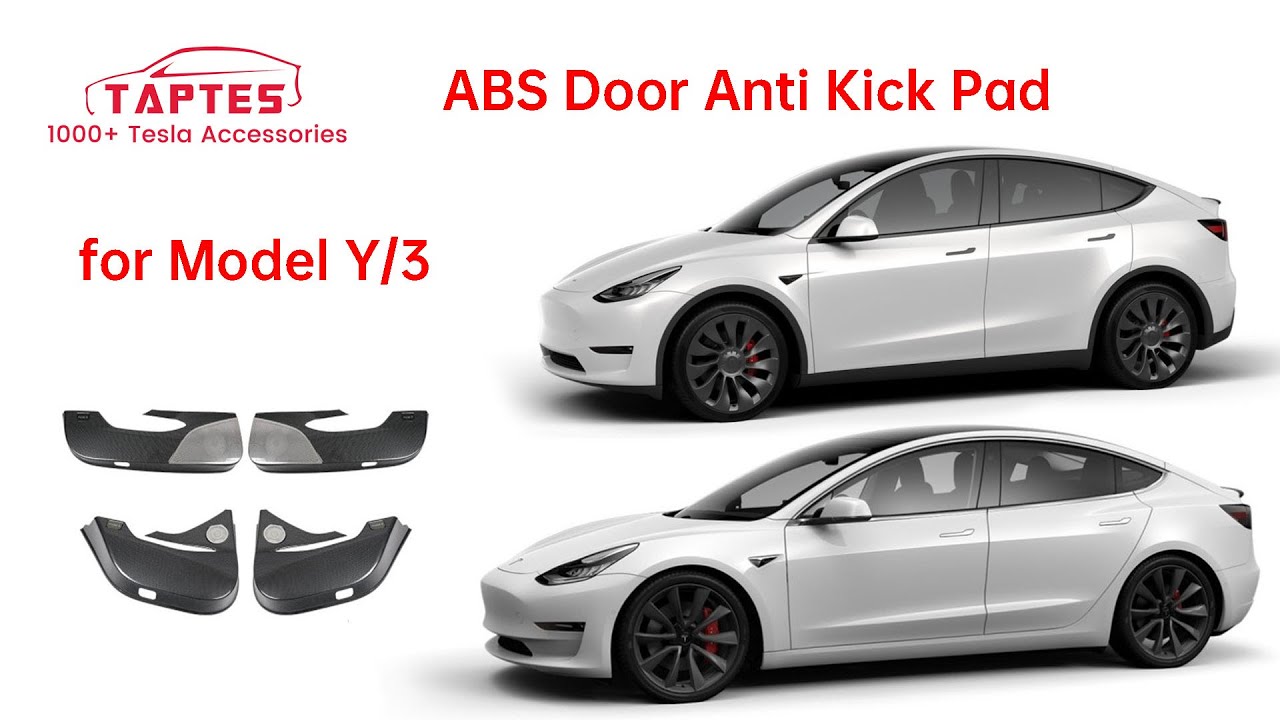 TAPTES® Carbon Fiber ABS Door Anti Kick Pad for Tesla Model 3 Model Y ...