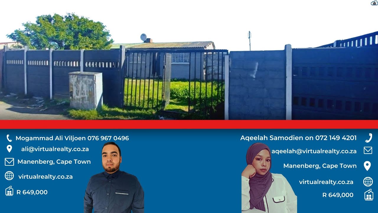 R 649,000 House For Sale in Manenberg, Cape Town - YouTube