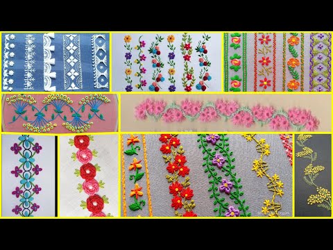 2023 Top 100 hand embroidery border design for dress/ shirt / saree / sleeves and trouser