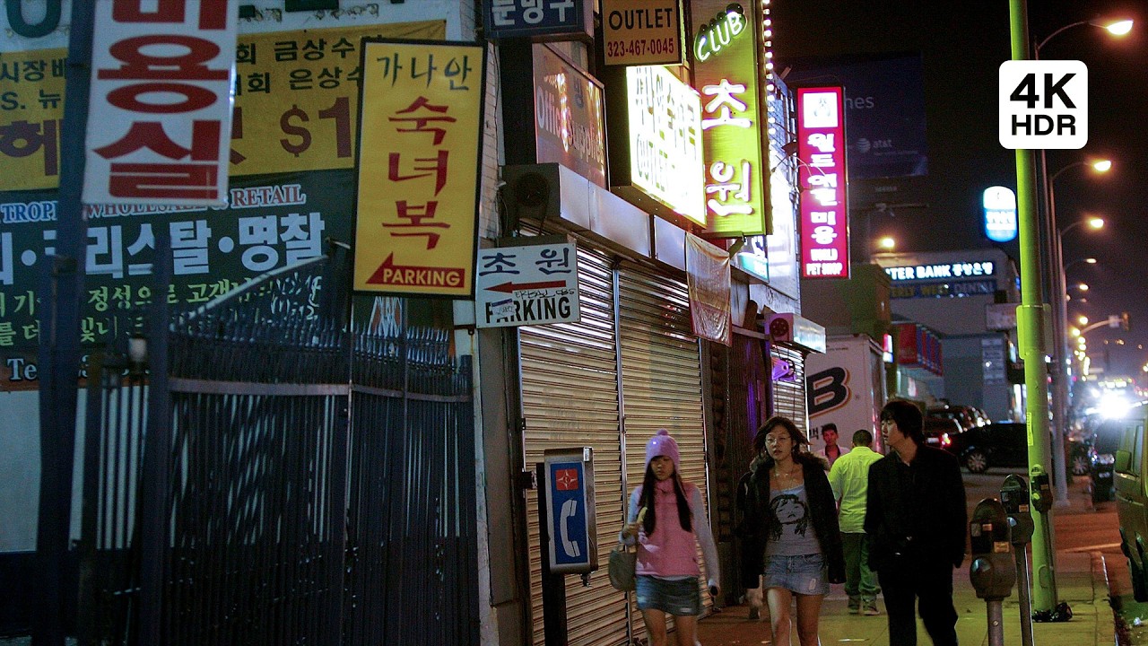 🇺🇸 Night Walk Through LA's Koreatown · 4K HDR - YouTube