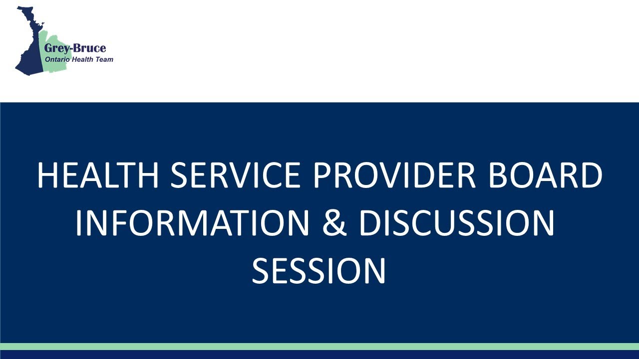 Health Service Provider Board Information & Discussion Session - YouTube