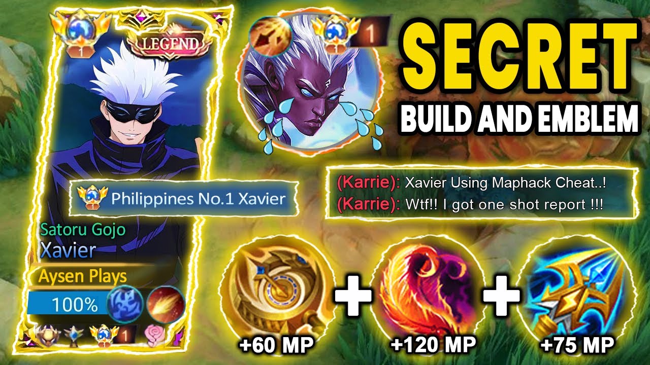 WTF DAMAGE! 😱 | BEST XAVIER 1 HIT BUILD & EMBLEM FOR NEW UPDATE! | TOP ...